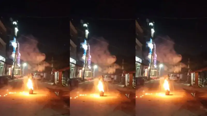 Viral Video: A person placed a live bomb on a filled cylinder, set it ...